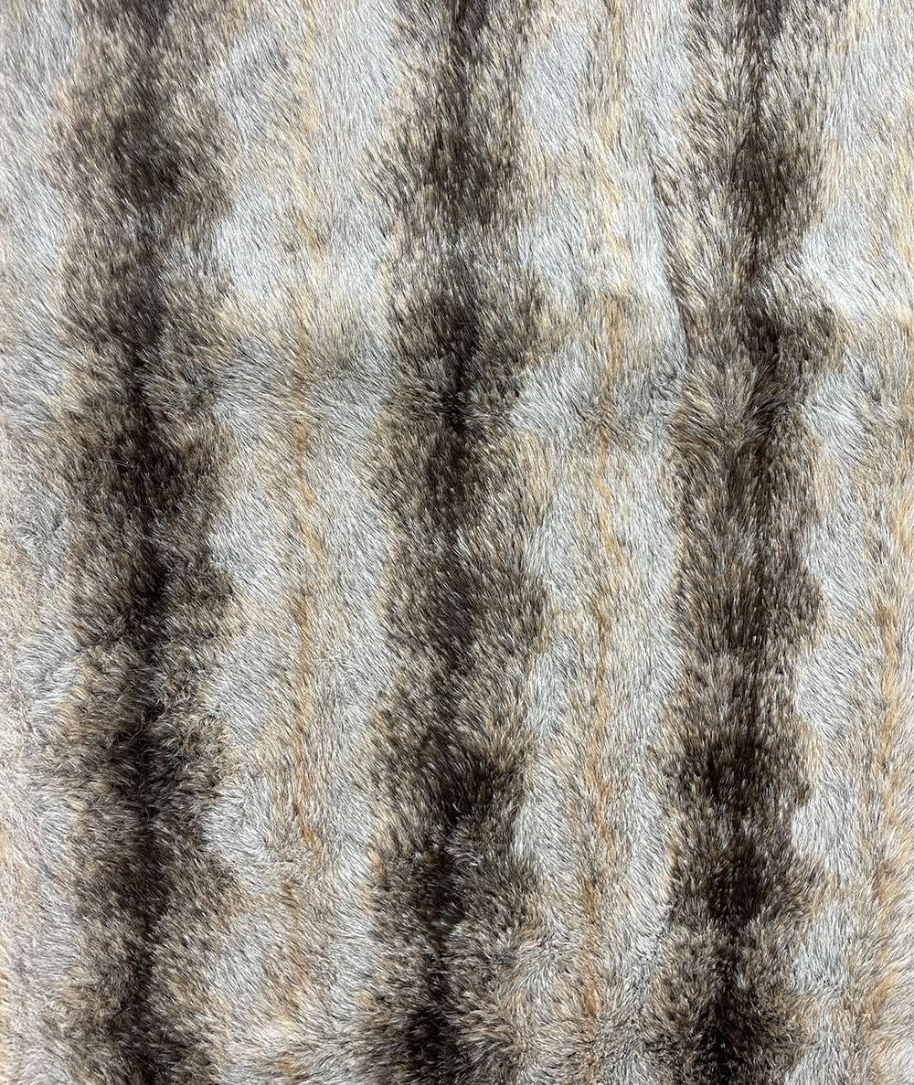 Grey Wolf Fur Fabric | Striped Crafting Fur | Economy Craft Fur
