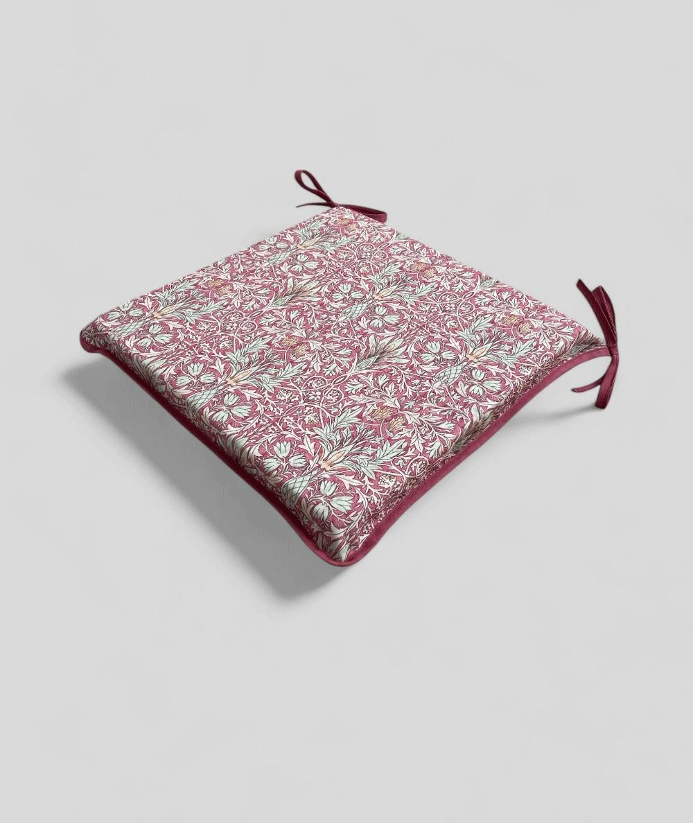 Square Seat Pad Snakeshead Crimson | William Morris Square Seat Pads
